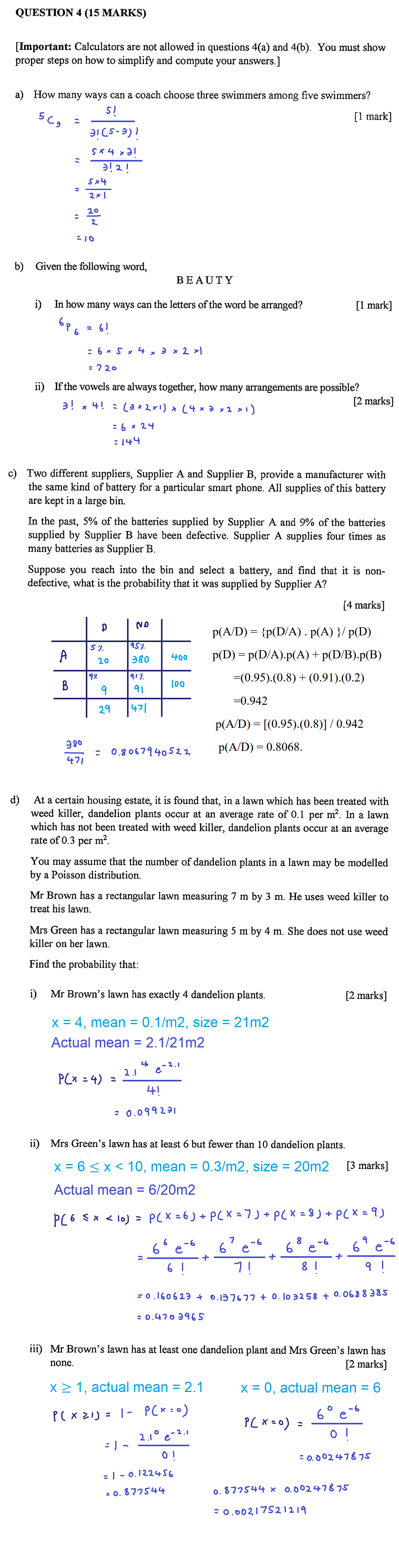 Exam questions - TMA 1201